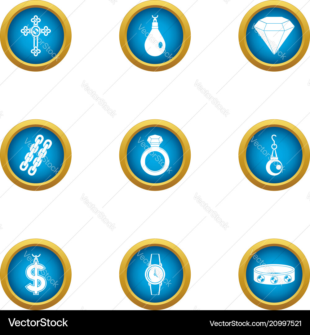 Brink icons set flat style Royalty Free Vector Image