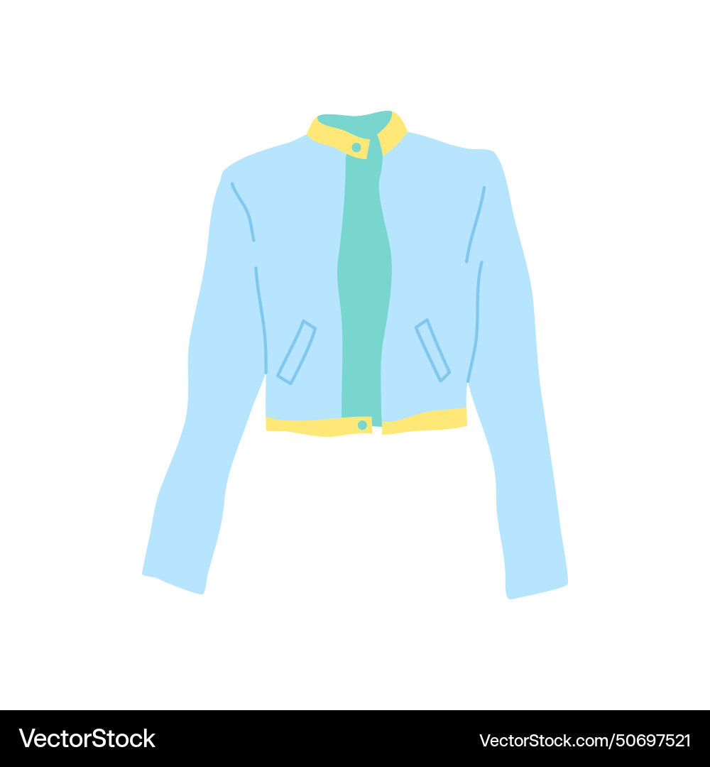 Cartoon clothe female blue yellow jacket Vector Image