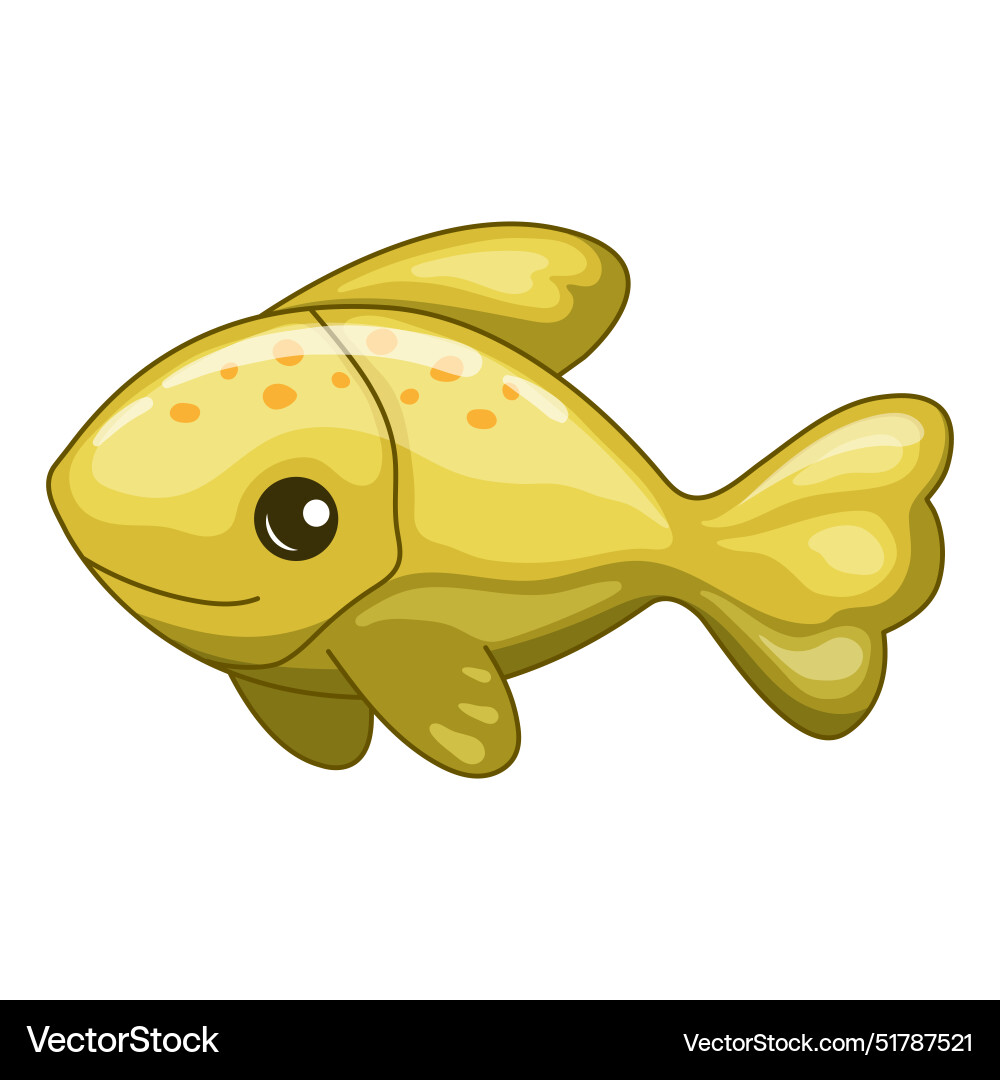 Cartoon cute green bright fish on a white Vector Image