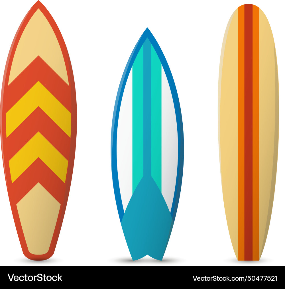 Color surfboard set Royalty Free Vector Image - VectorStock