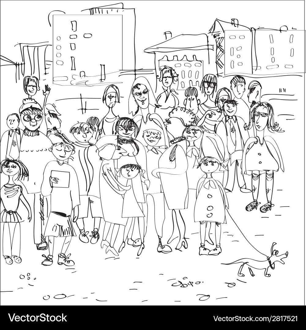 Crowd of happy people Royalty Free Vector Image