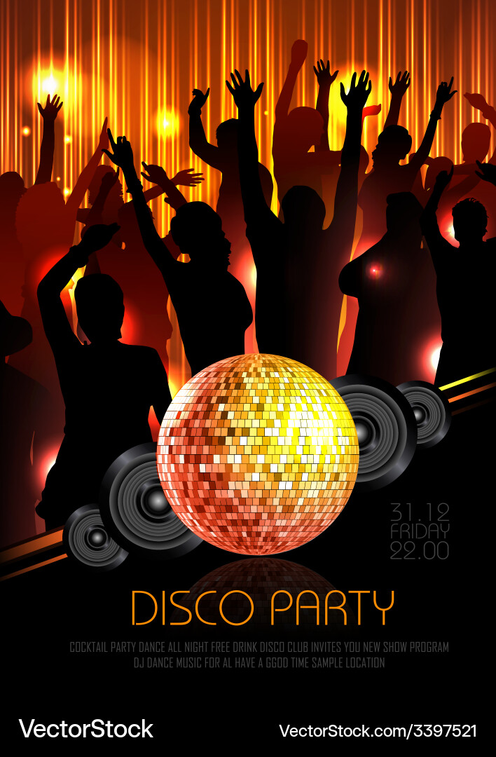 Disco background poster Royalty Free Vector Image