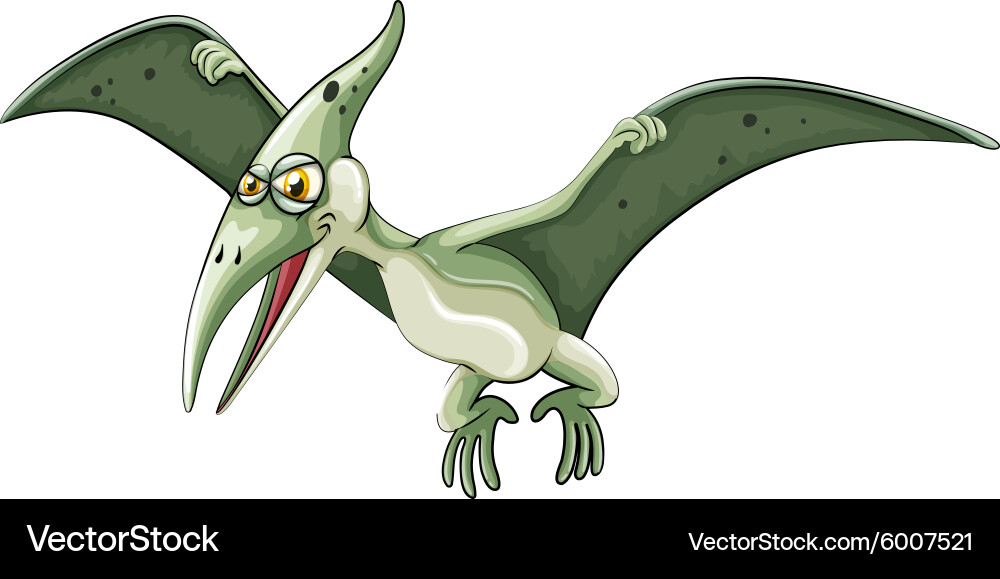 Flying dinosaur on white Royalty Free Vector Image