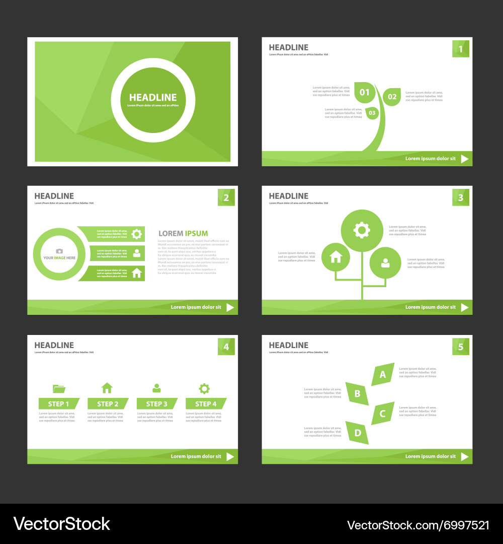 Green Leaf Presentation Templates Royalty Free Vector Image