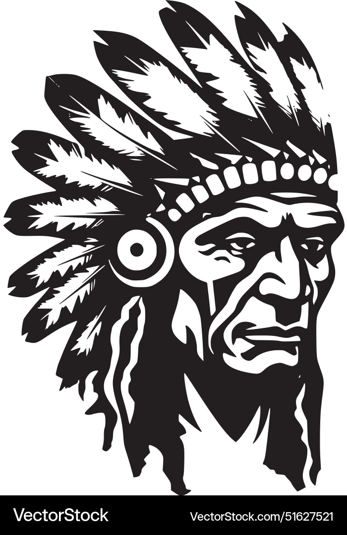 Indian chief - high quality logo - ideal for Vector Image