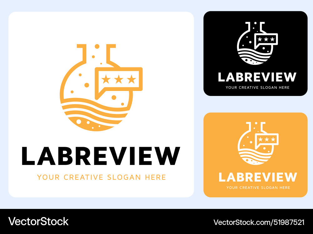 Lab review logo design template Royalty Free Vector Image