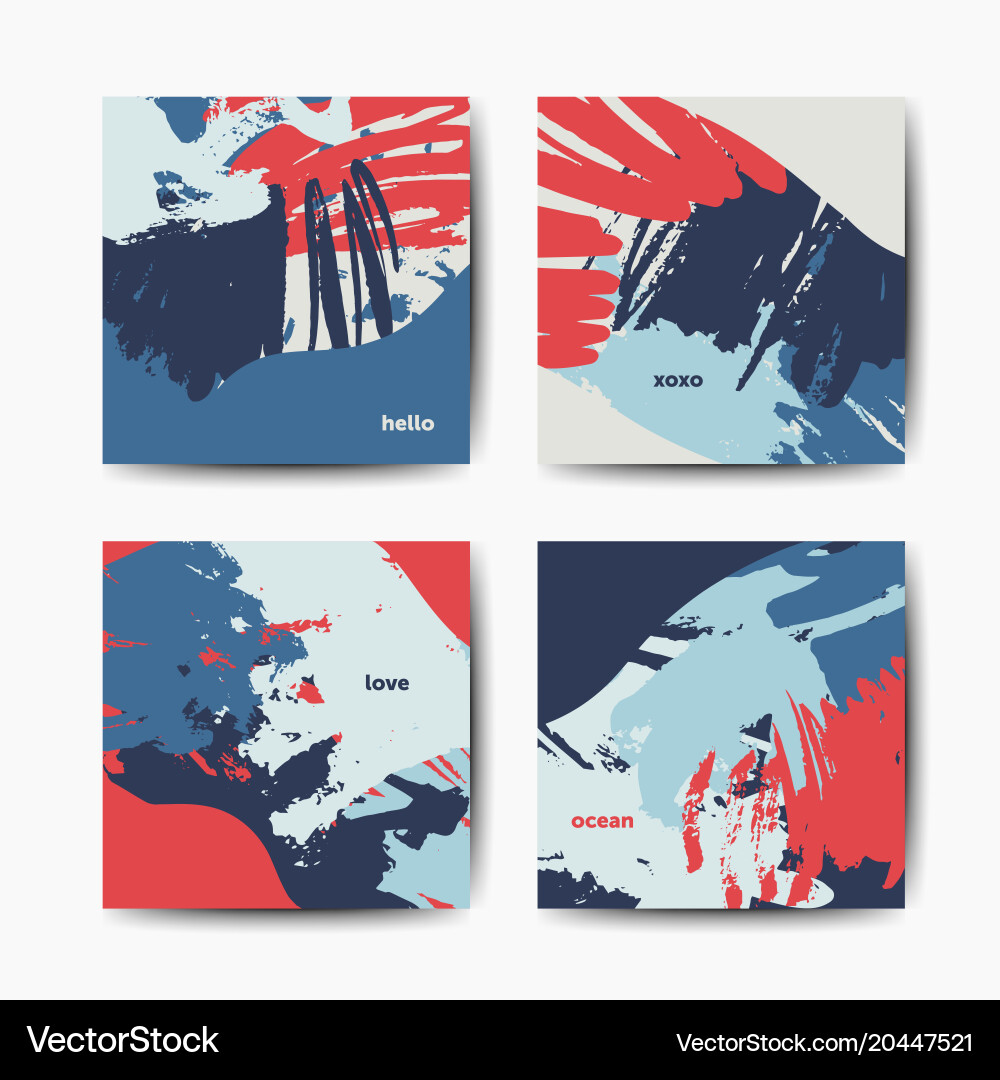 Modern brush postcard template Royalty Free Vector Image