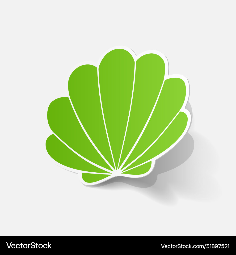 Realistic paper sticker shell Royalty Free Vector Image