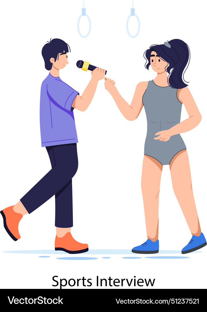 Sports interview Royalty Free Vector Image - VectorStock