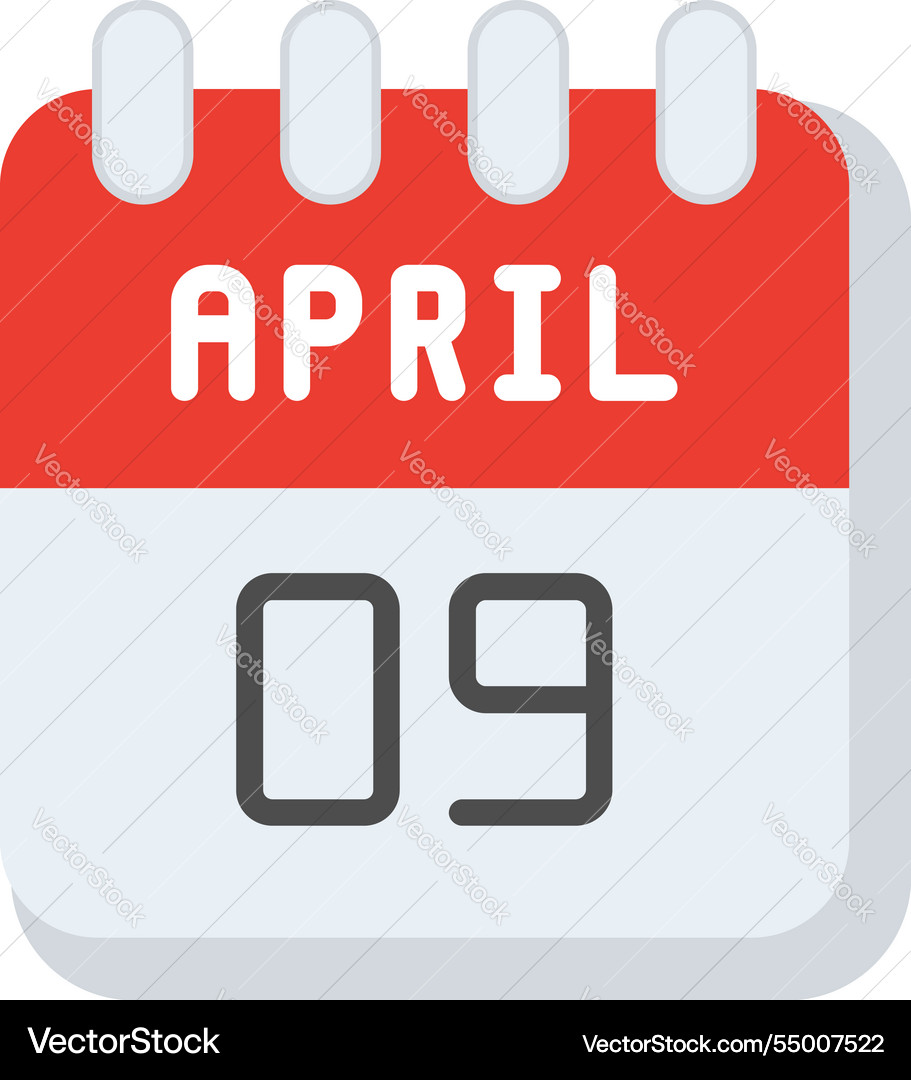 9 april flat icon design Royalty Free Vector Image
