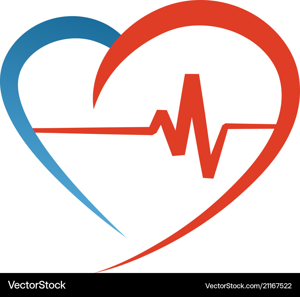 Cardiac ECG Heart Logo Template Royalty Free Vector Image