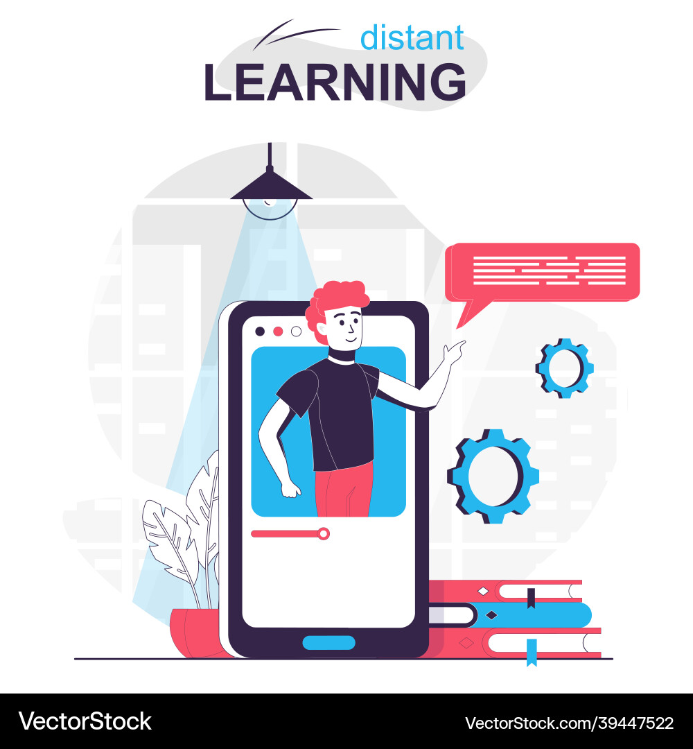 Distant learning isolated cartoon concept – Royalty-Free Vector ...