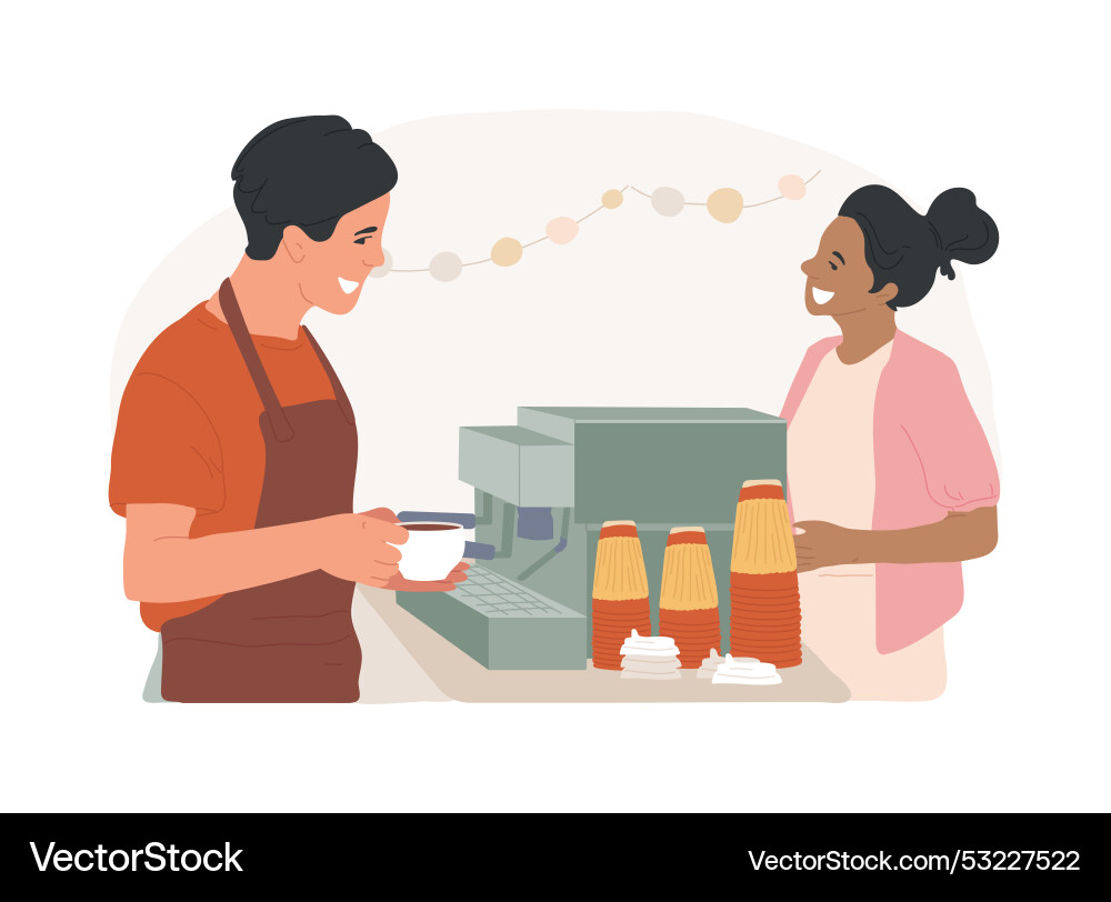 Espresso time isolated cartoon Royalty Free Vector Image