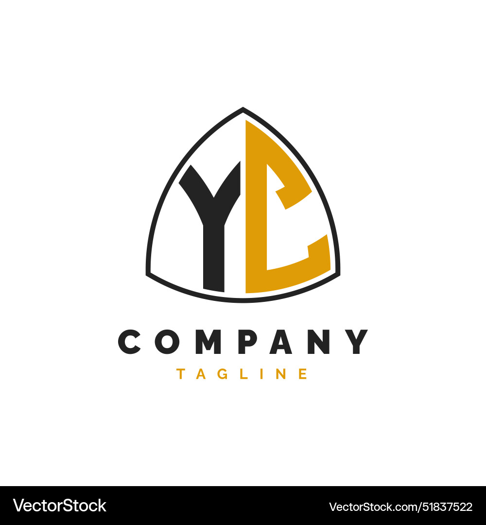 Initial letter yc logo design alphabet Royalty Free Vector