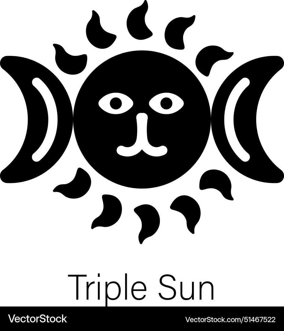 Triple sun Royalty Free Vector Image - VectorStock