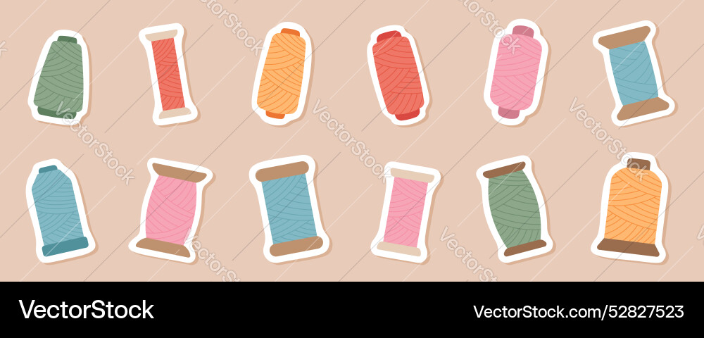 A collection of colorful spool Royalty Free Vector Image