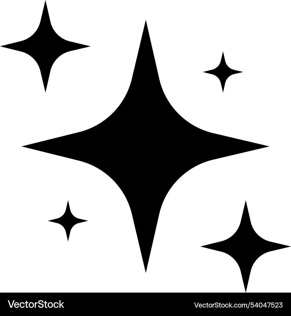 Black twinkling stars Royalty Free Vector Image