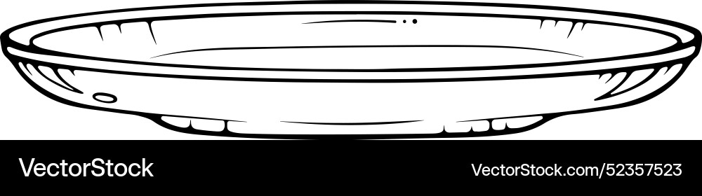 Ceramic saucer line art Royalty Free Vector Image