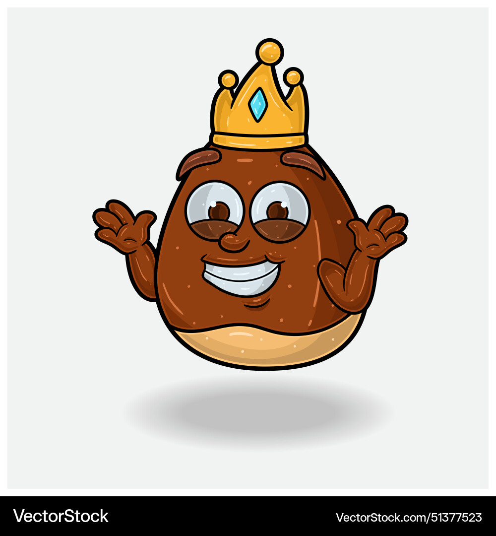 Chestnut cartoon with dont know expression Vector Image