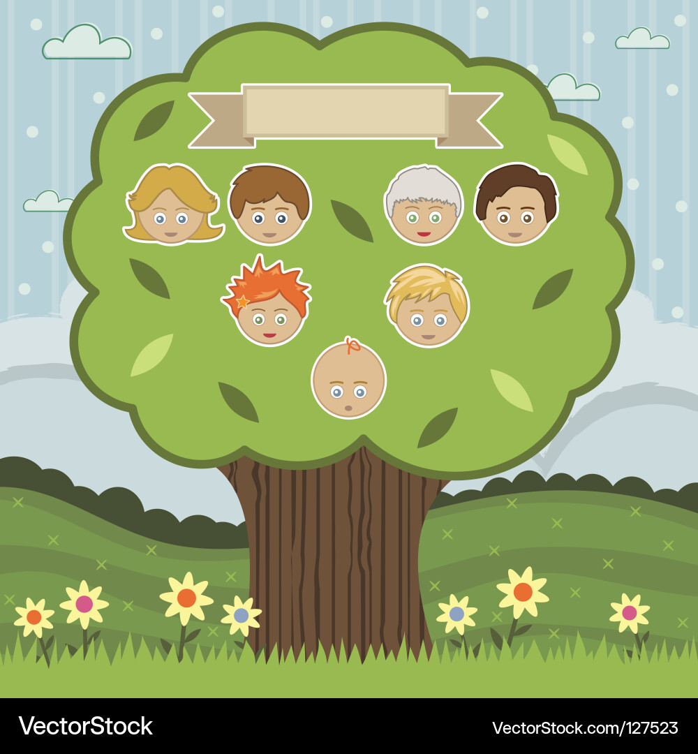 Family Tree Landscape Royalty Free Vector Image