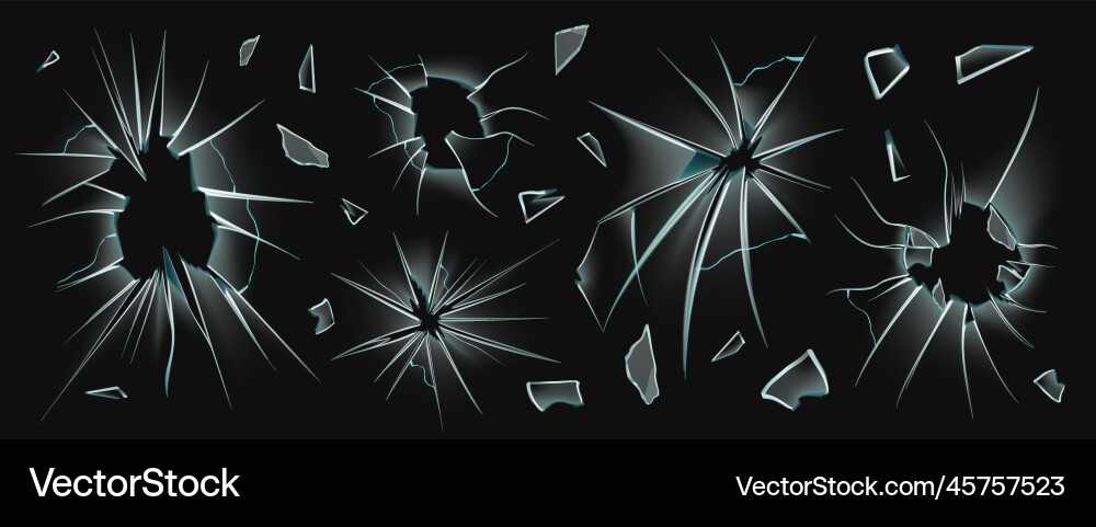 Glasscherben Lochset Lizenzfreies Vektorbild