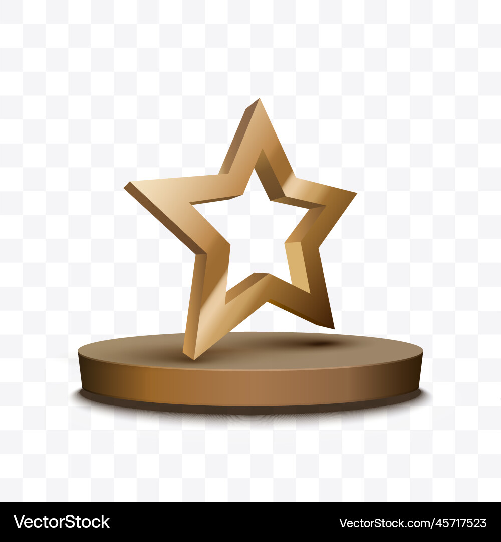 Golden stage with star shape award Royalty Free Vector Image