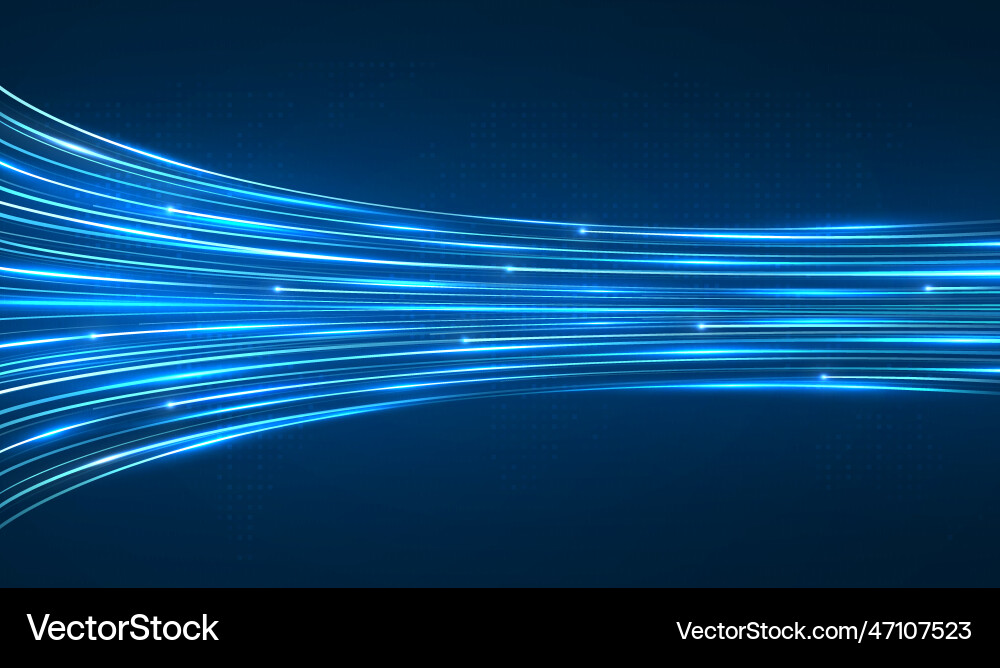 High speed moving blue stripes with glow wireless Vector Image
