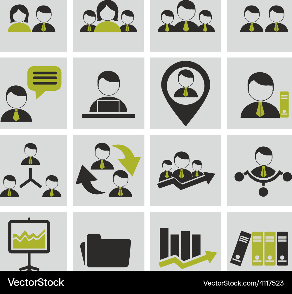 Human Resources Icons Set Royalty Free Vector Image
