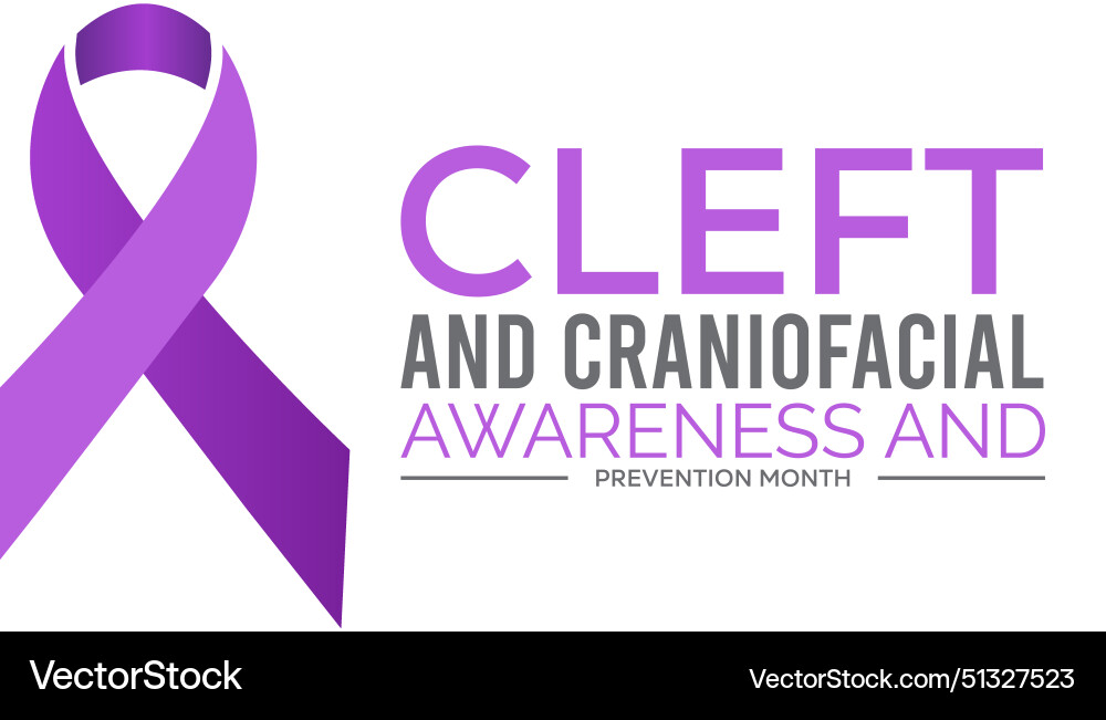 National cleft and craniofacial awareness Vector Image