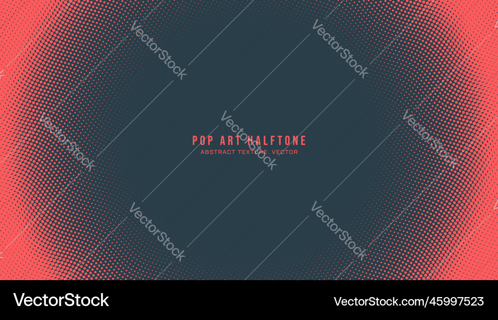 Pop art dots halftone pattern round frame red Vector Image