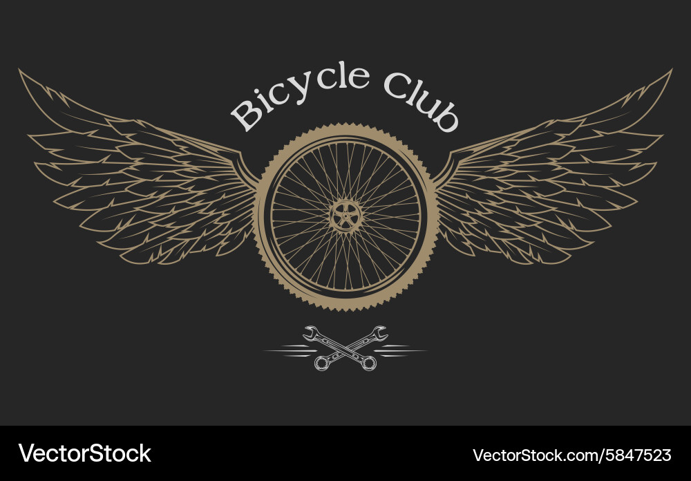 Vintage Bicycle Emblem Royalty Free Vector Image