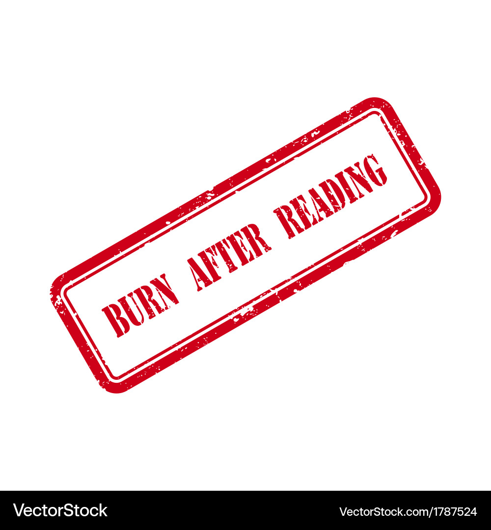 Burn After Reading Stamp Royalty Free Vector Image