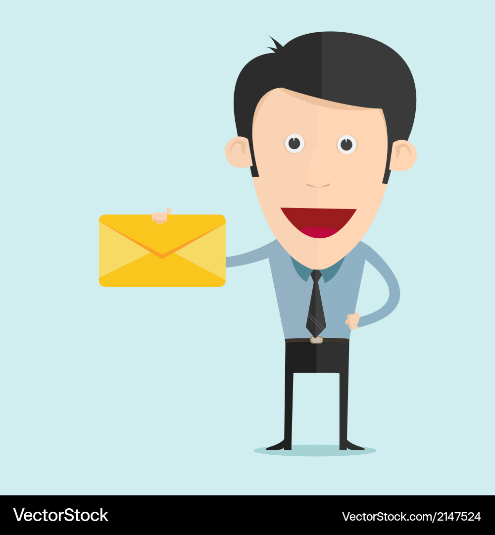 Cartoon show yellow envelope in flat desi Vector Image