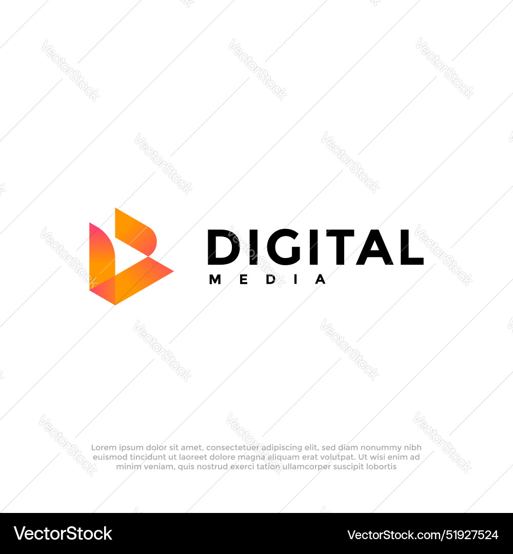 Digital media logo design template Royalty Free Vector Image