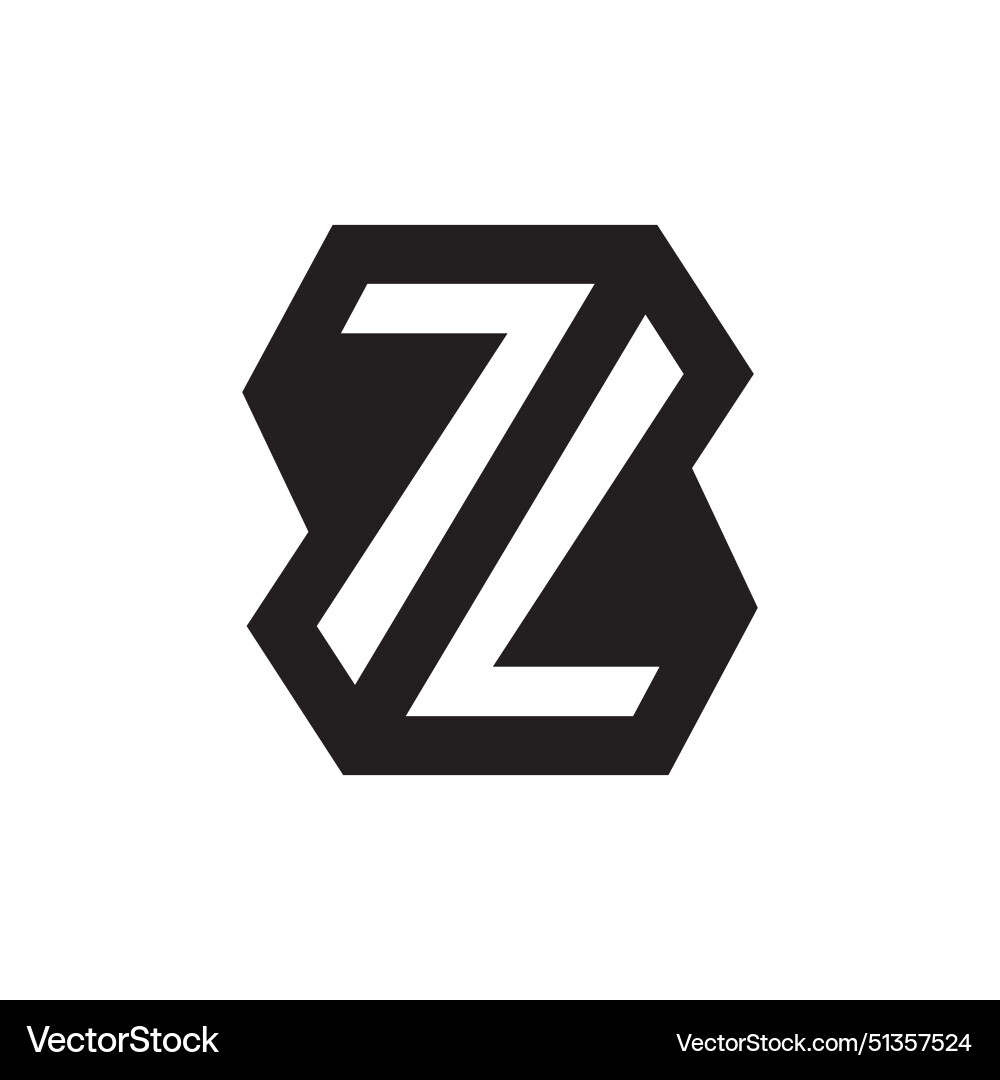 Letter z modern shape negative space abstract Vector Image