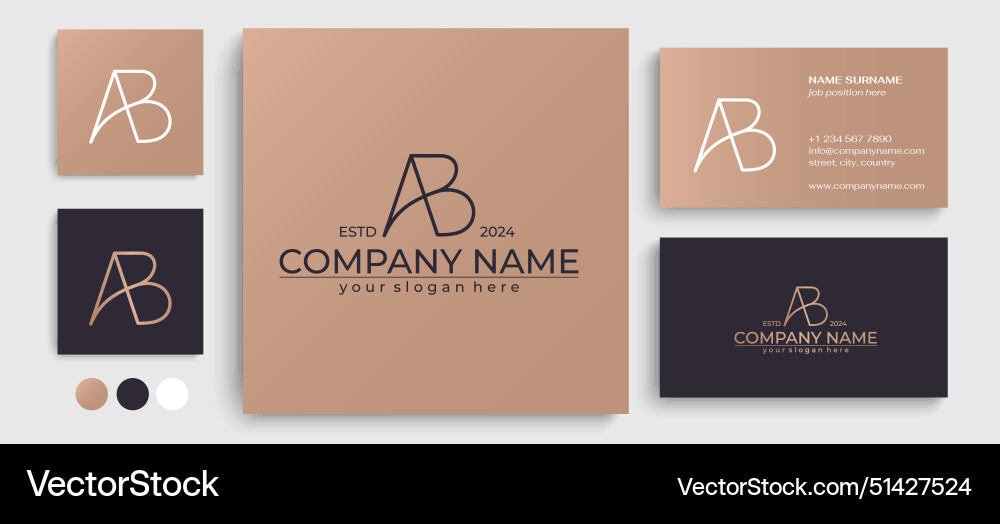 Logo ab letter template elements personal Vector Image