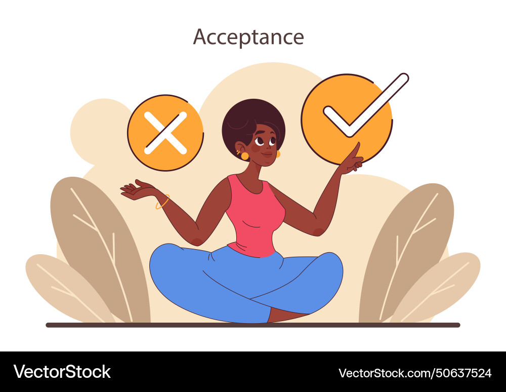 Patience calm person meditating and finding Vector Image