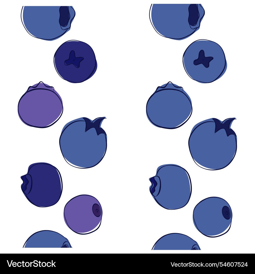 Ripe blueberry falling fruit horizontal seamless Vector Image