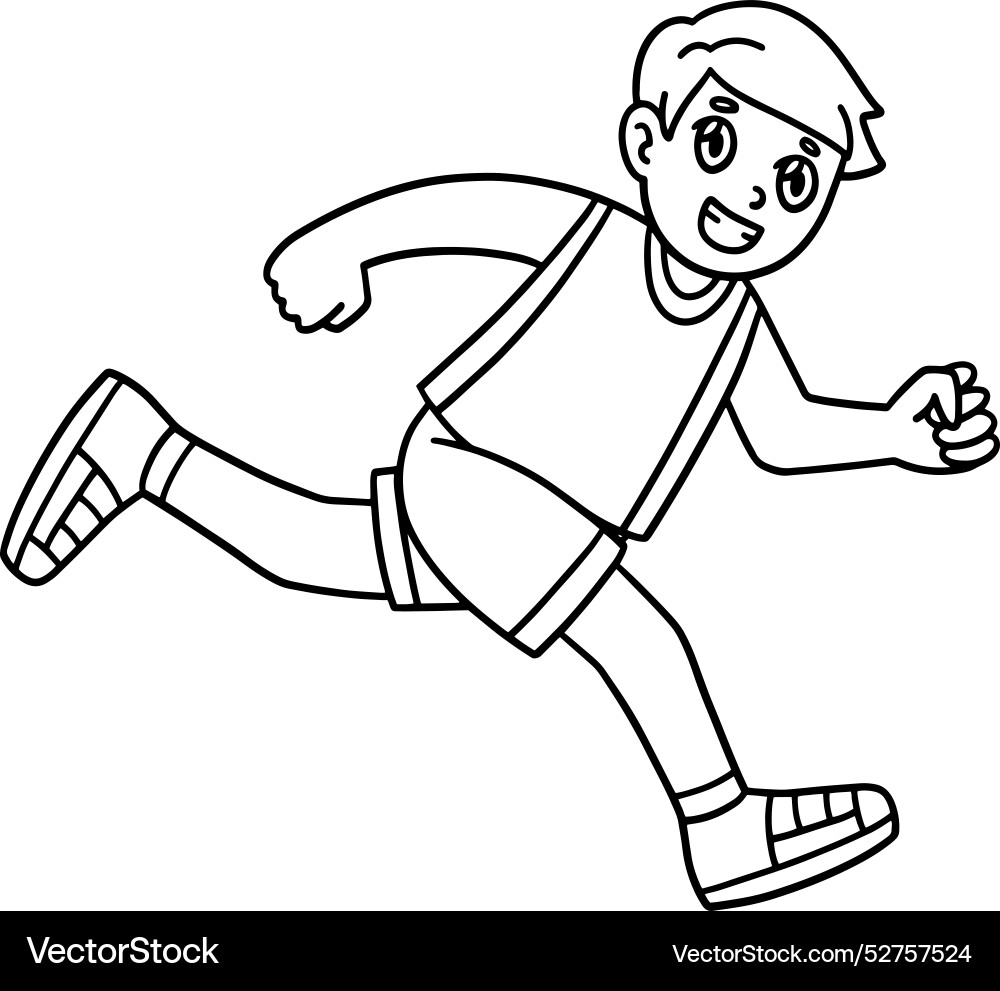 Track and field athlete running isolated coloring Vector Image