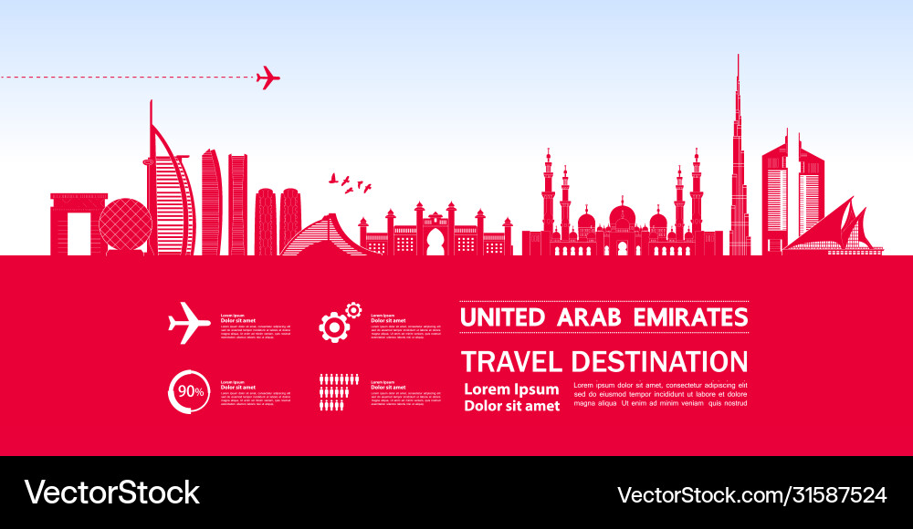 United arab emirates travel destination Royalty Free Vector