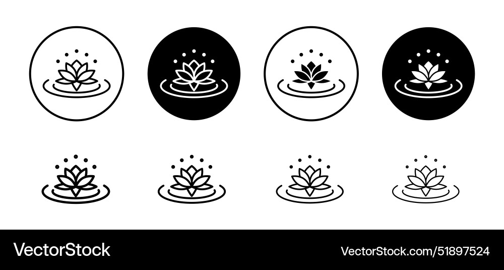 Water lily icon showing aquatic plants Royalty Free Vector