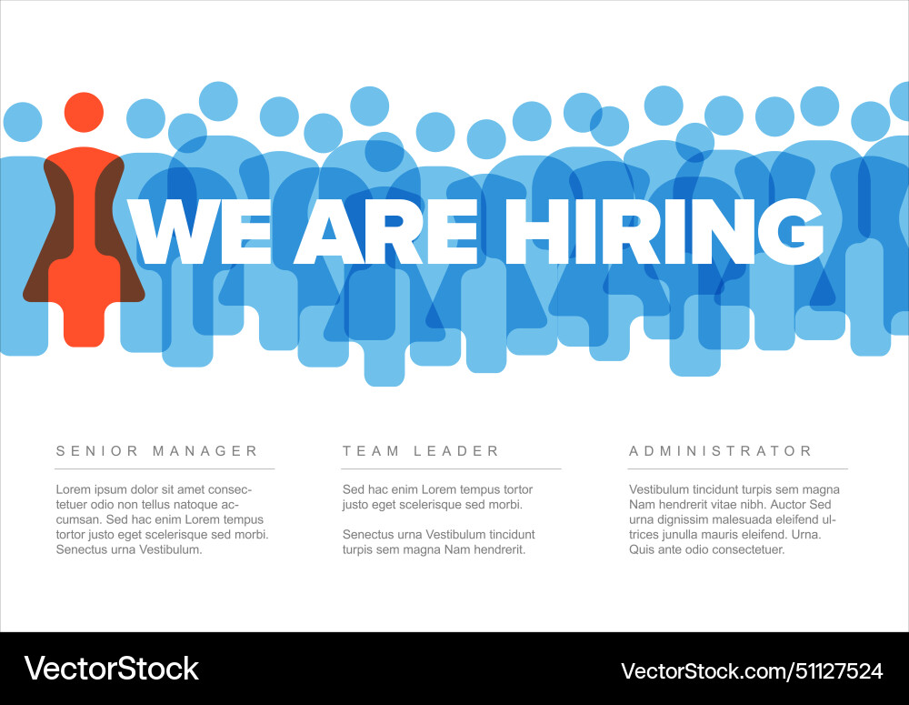 We are hiring blue and red light minimalistic Vector Image