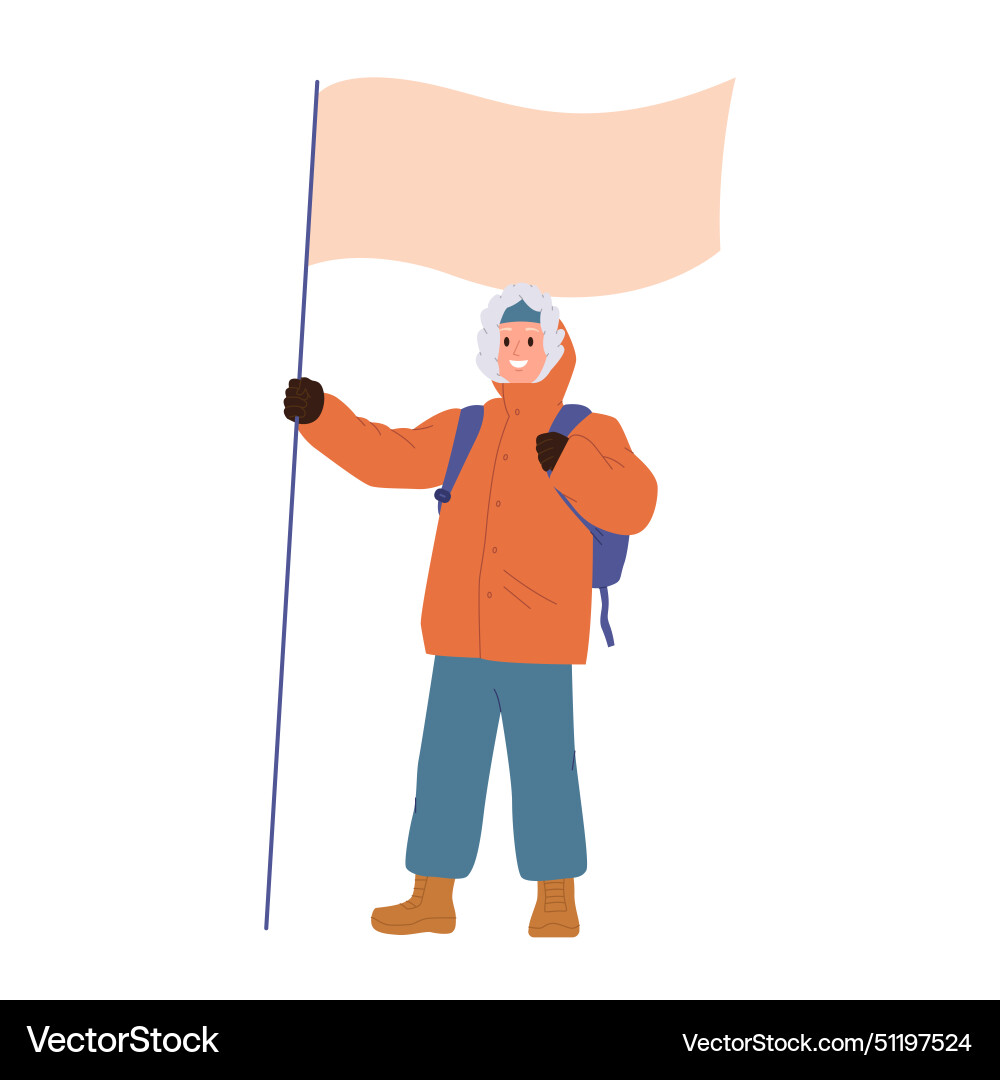Young polar explorer cartoon character wearing Vector Image