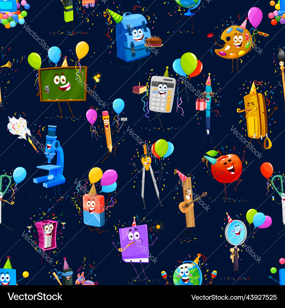 Birthday holiday funny stationery seamless pattern