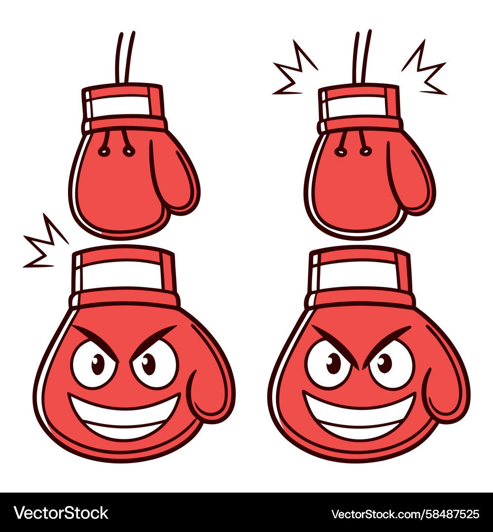 Cartoon Boxing Gloves - Intense Fight Royalty Free Vector