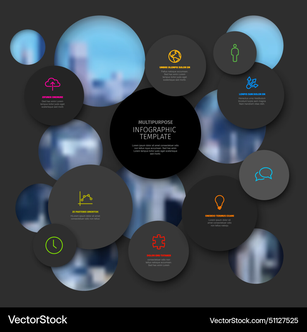 Dark white minimalist infographic template Vector Image