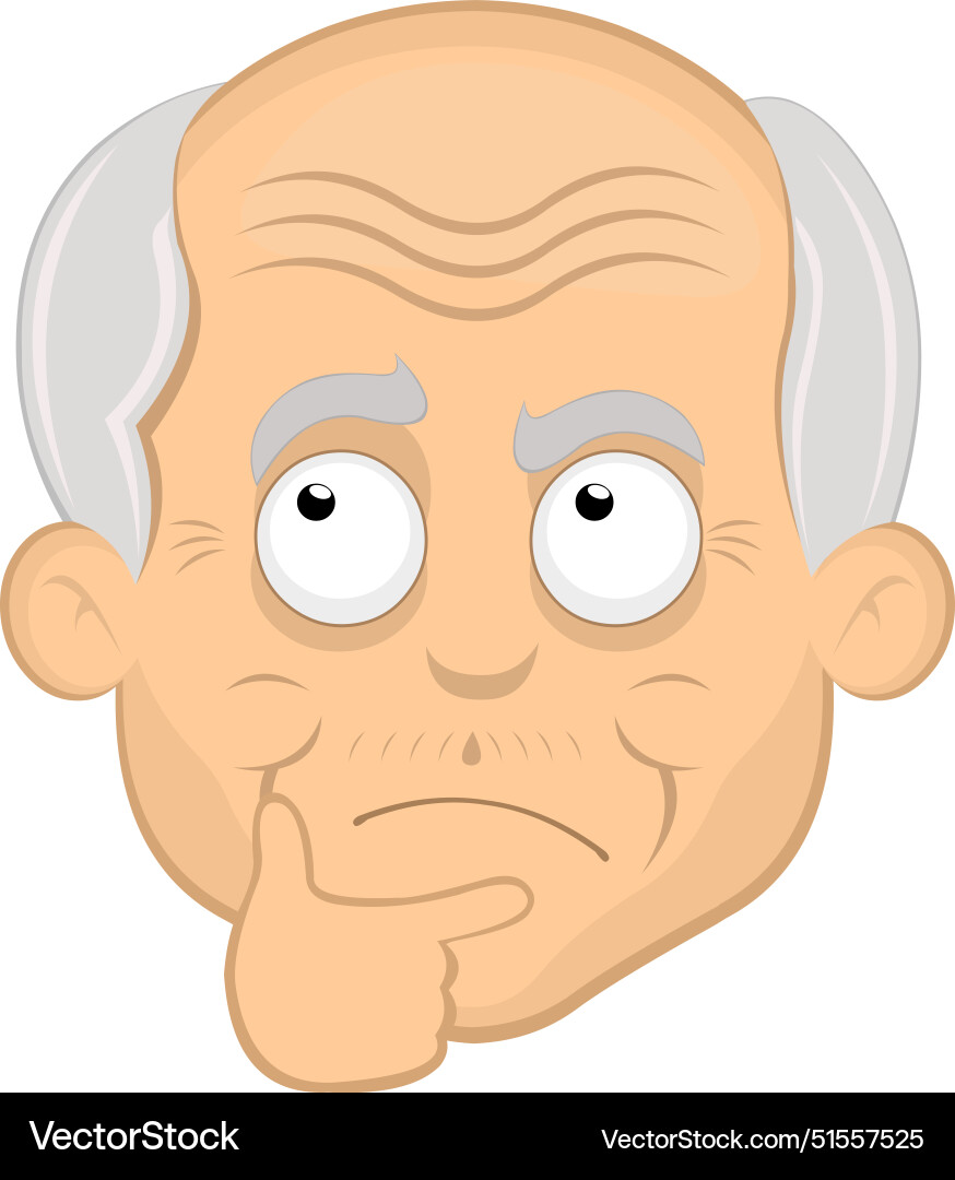 Face old man grandfather thinking doubting Vector Image
