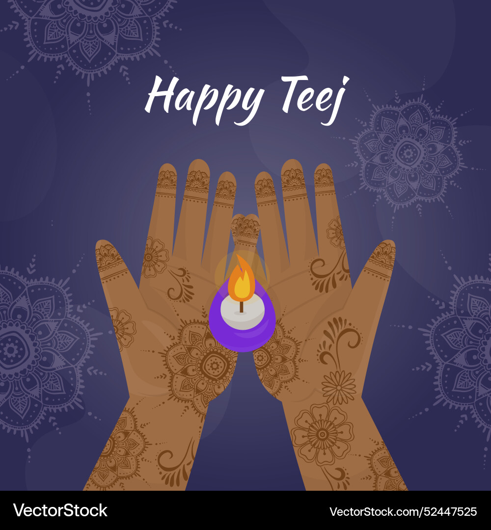 Hand drawn teej festival Royalty Free Vector Image