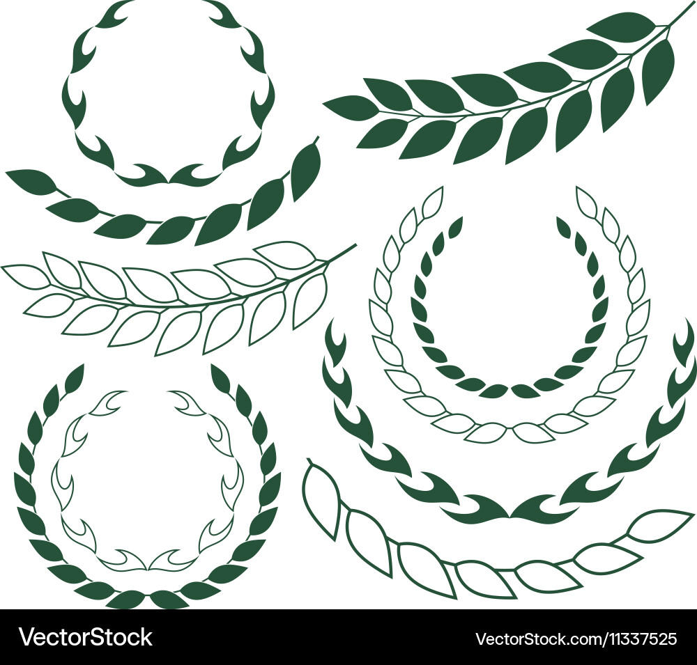 Laurel wreath outline silhouette Royalty Free Vector Image