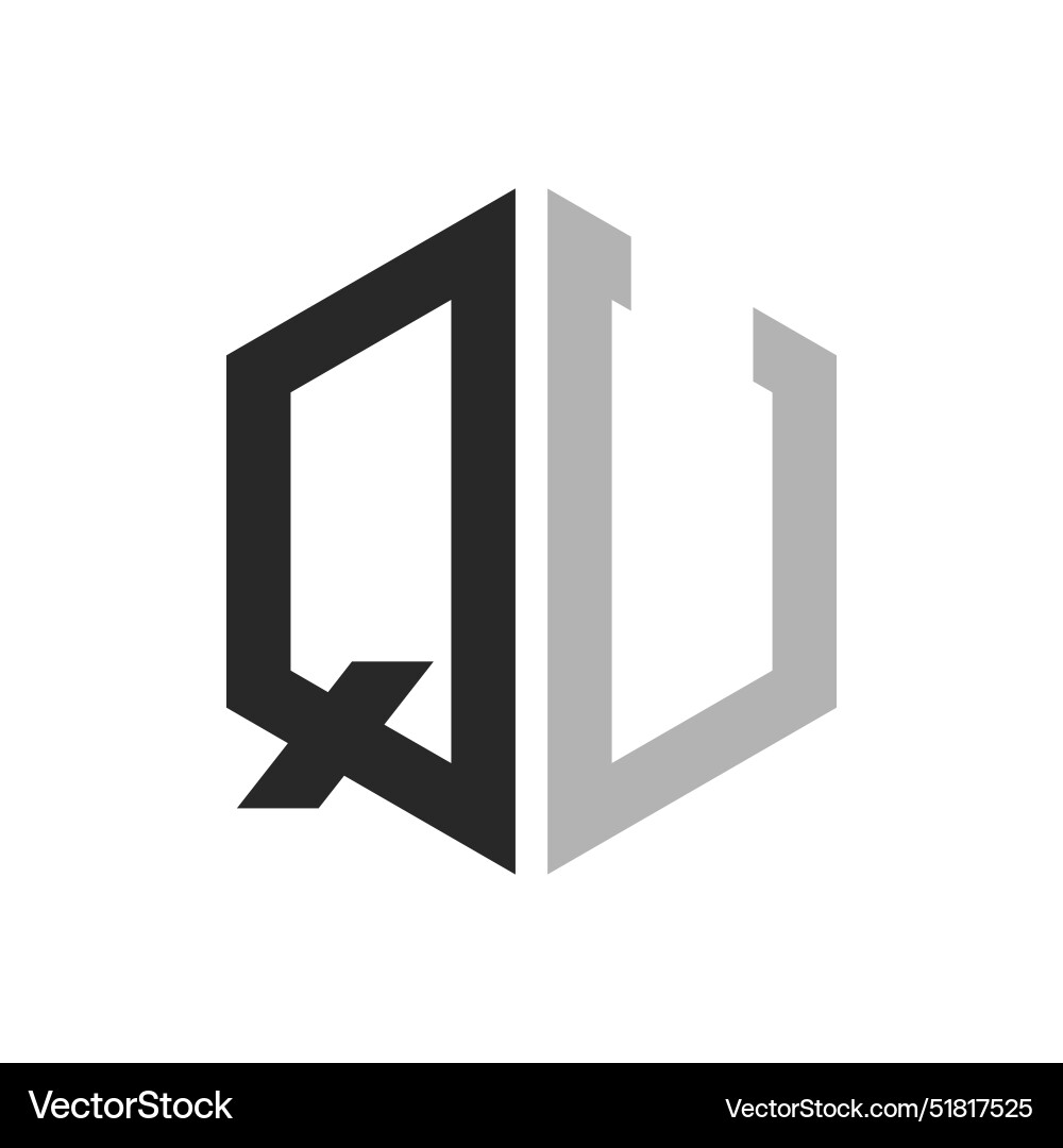 Modern unique hexagon letter qu logo design Vector Image